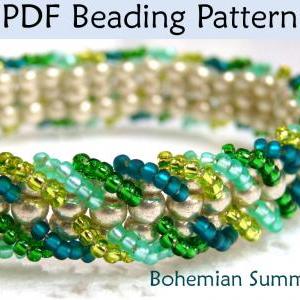 Beading Tutorial Pattern Bracelet - Embellished Ladder Stitch - Simple ...