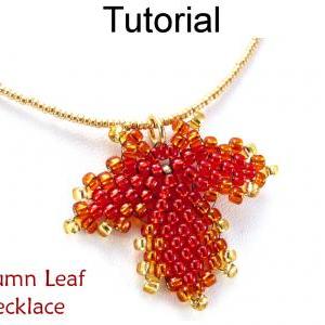 Leaf Necklace Jewelry Making Tutorial Beading Pattern Maple Leaves ...