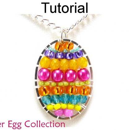 Beading Pattern Tutorial - Colorful Beaded Brick Stitch - Simple Bead Patterns - Easter Egg ...