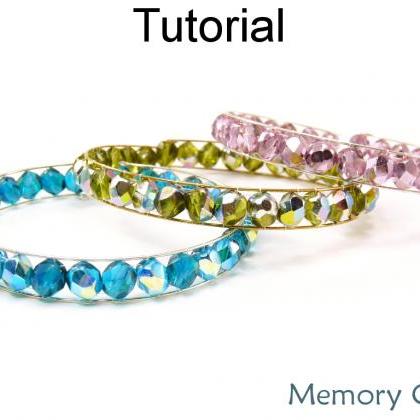 Beading Tutorial Pattern - Beaded Memory Wire Cuff Bracelet ...