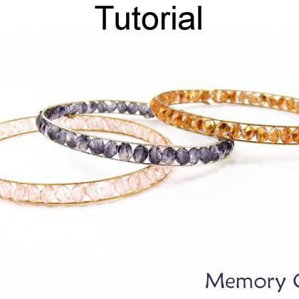 Beading Tutorial Pattern - Beaded Memory Wire Cuff Bracelet ...