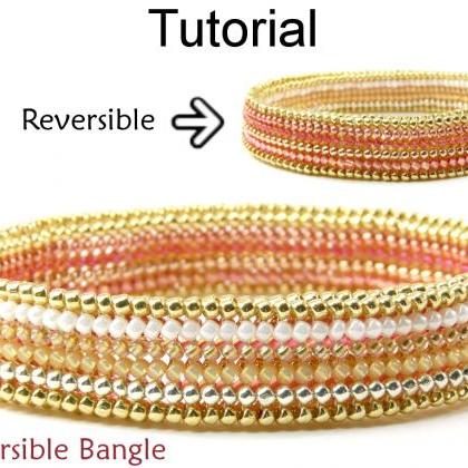 Beading Tutorial Pattern Bangle Bracelet - Flat Tubular Herringbone ...