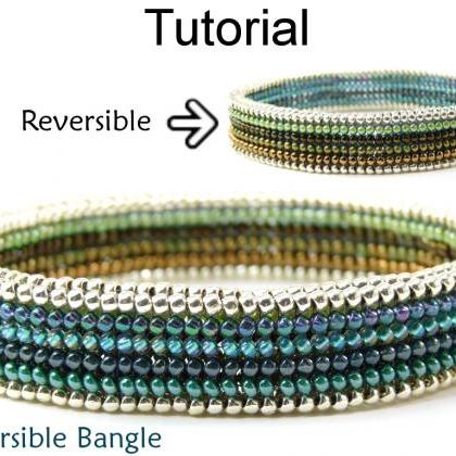 Beading Tutorial Pattern Bangle Bracelet - Flat Tubular Herringbone ...