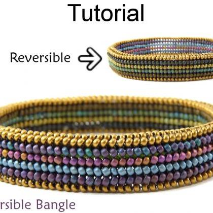 Beading Tutorial Pattern Bangle Bracelet - Flat Tubular Herringbone ...