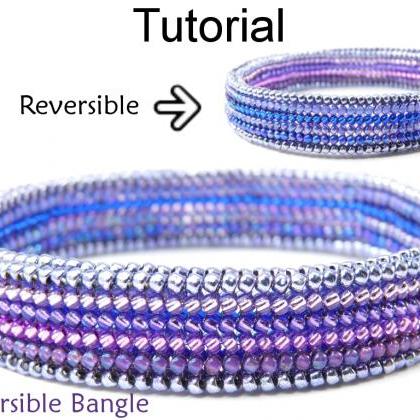 Beading Tutorial Pattern Bangle Bracelet - Flat Tubular Herringbone ...