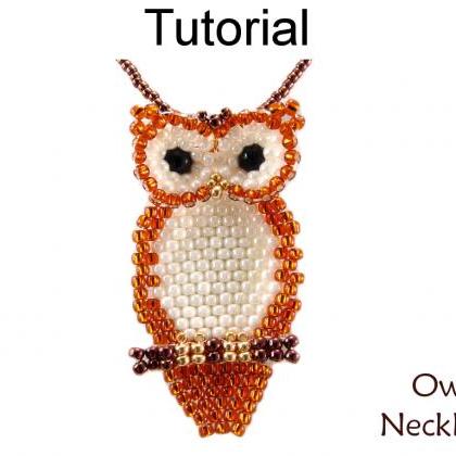 Beading Tutorial Pattern - Owl Necklace - Beaded Fall Autumn Jewelry ...