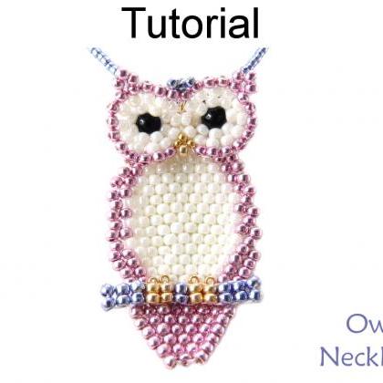 Beading Tutorial Pattern - Owl Necklace - Beaded Fall Autumn Jewelry ...