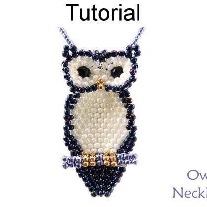 Beading Tutorial Pattern - Owl Necklace - Beaded Fall Autumn Jewelry ...