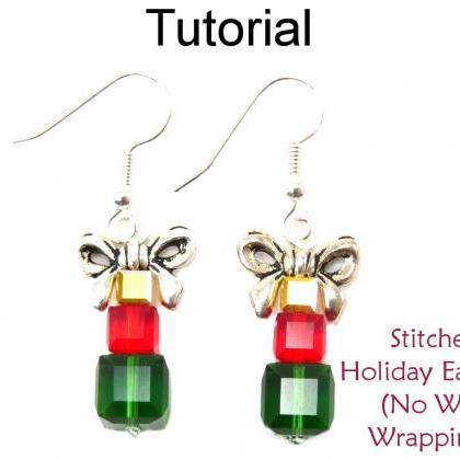 Christmas Earrings Beading Tutorial - Easy Beginner Project - No Wire ...