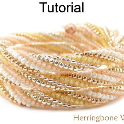 Twisted Herringbone Beading Pattern - Jewelry Making Tutorial - Beaded ...