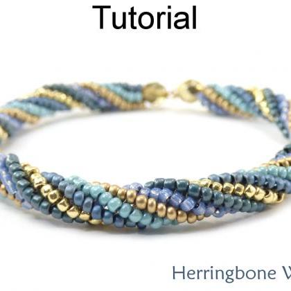 Twisted Herringbone Beading Pattern - Jewelry Making Tutorial - Beaded ...