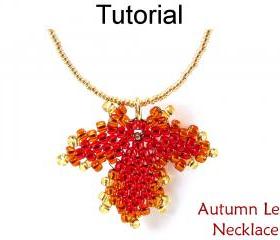 Leaf Necklace Jewelry Making Tutorial Beading Pattern Maple Leaves ...