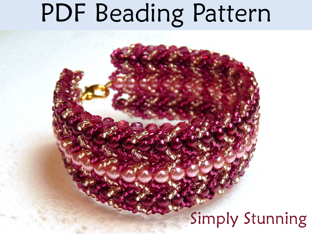 Beading Tutorial Pattern Bracelet - Flat Spiral Stitch Jewelry - Simple ...