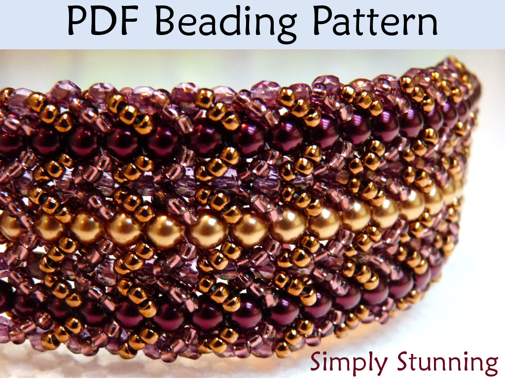 Beading Tutorial Pattern Bracelet - Flat Spiral Stitch Jewelry - Simple ...