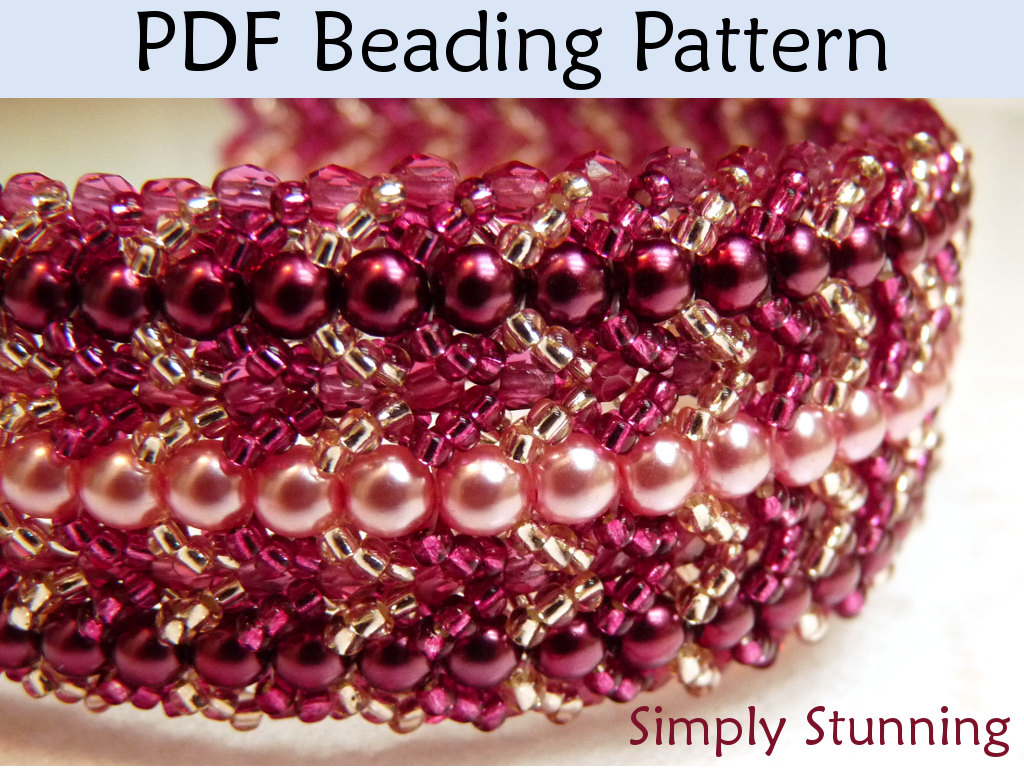 Beading Tutorial Pattern Bracelet - Flat Spiral Stitch Jewelry - Simple ...