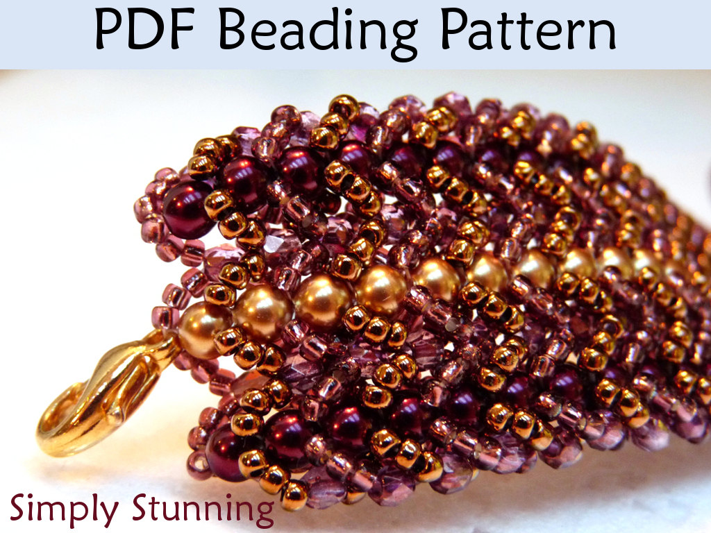 Beading Tutorial Pattern Bracelet - Flat Spiral Stitch Jewelry - Simple ...