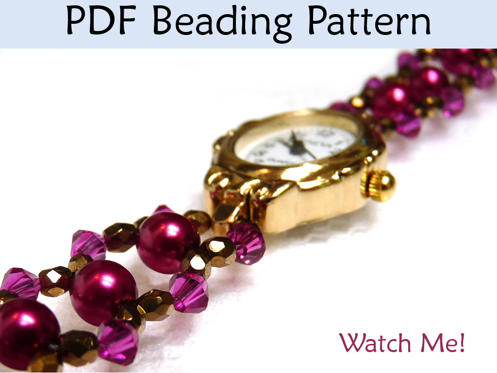 Beading Tutorial, Watch Bracelet Jewelry Pattern, Beads, Pdf ...