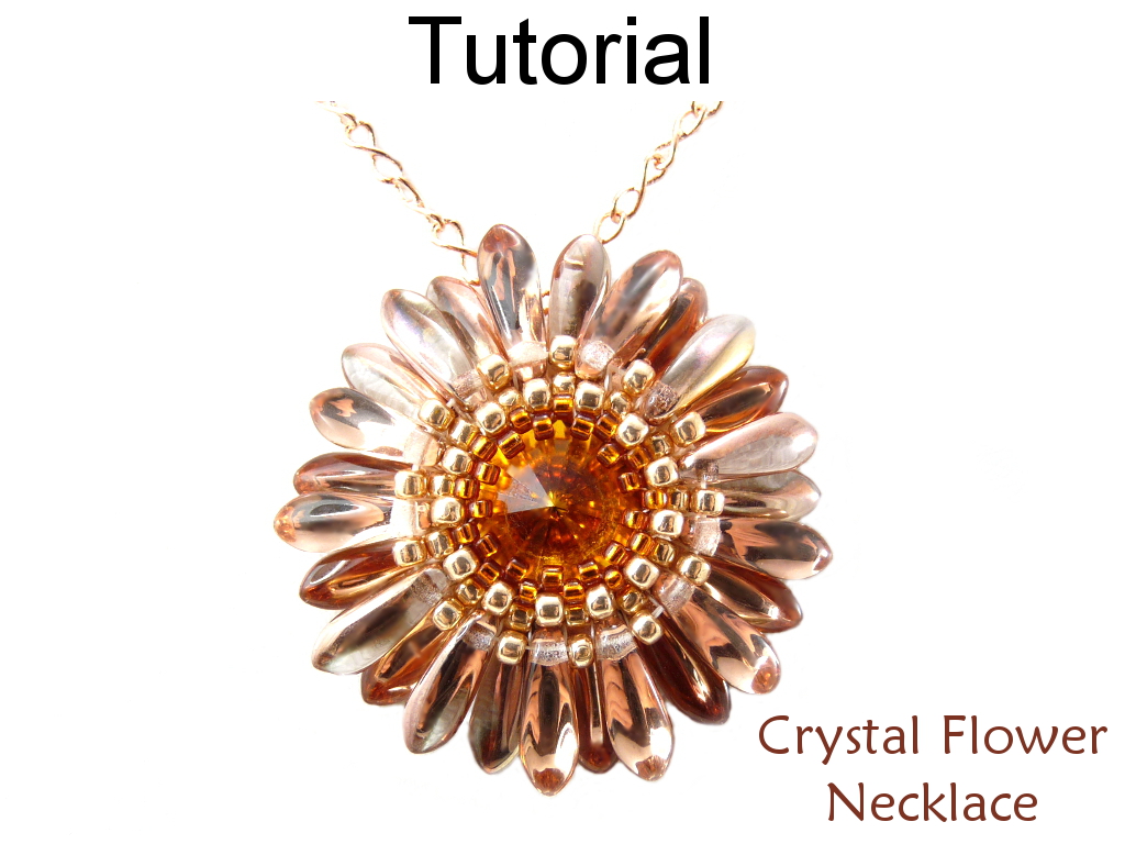 Beading Tutorial Pattern Flower Pendant Necklace - Circular Peyote ...