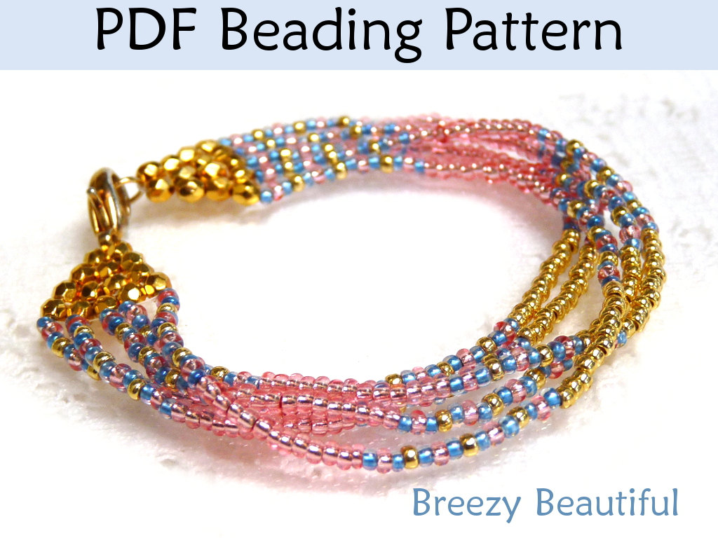 Jewelry Making Beading Tutorial Pattern Multi-strand Bracelet - Brick ...