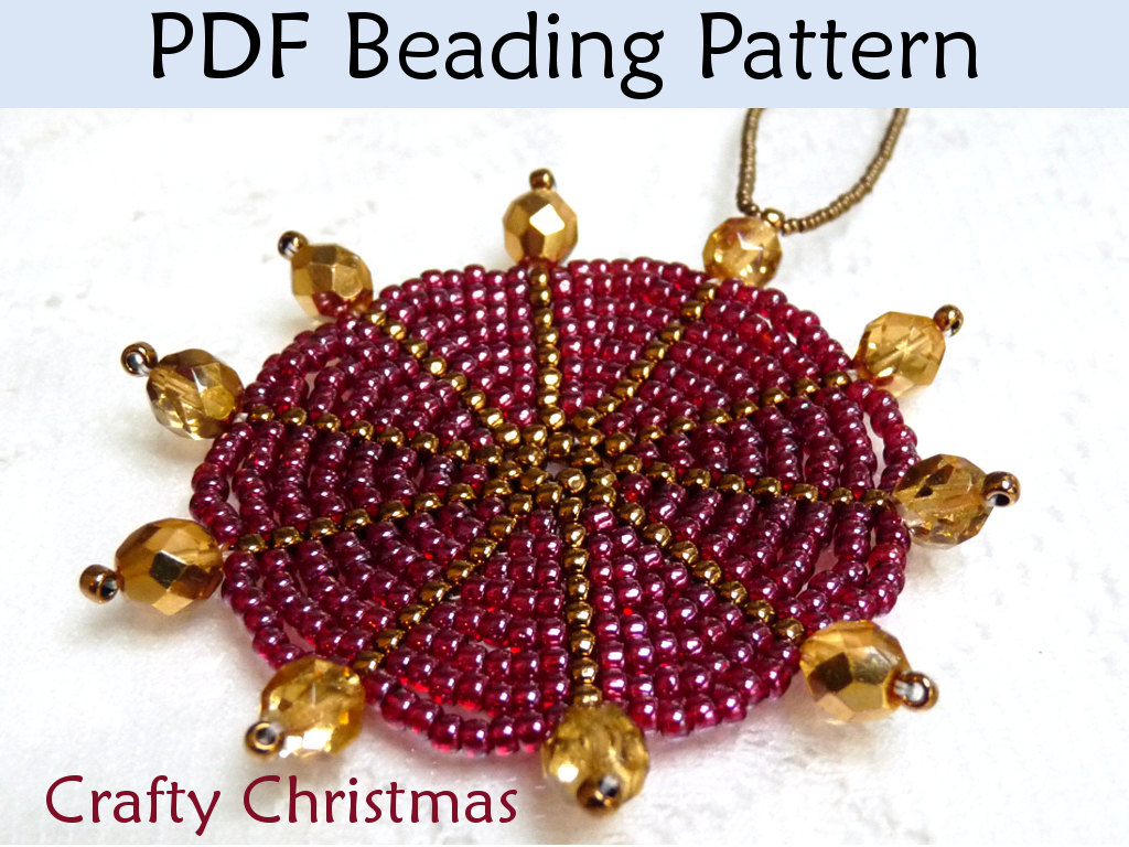 Beading Tutorial Pattern Christmas Ornament - Holiday Decoration ...