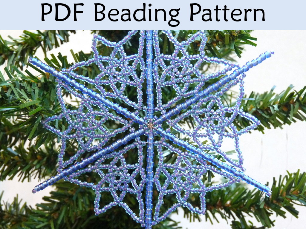 "victorian Snowflake" Ornament Pdf Beading Pattern #2982 on Luulla