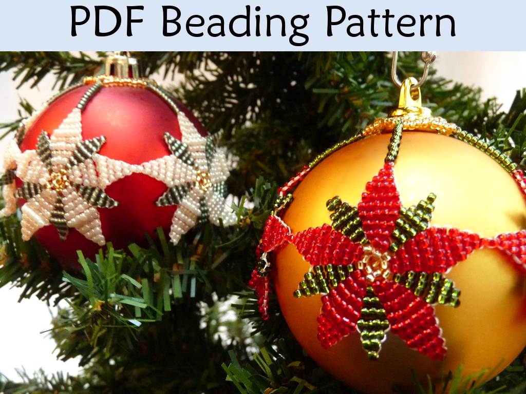 Beading Pattern Tutorial Christmas Ornament - Beadweaving - Simple Bead ...