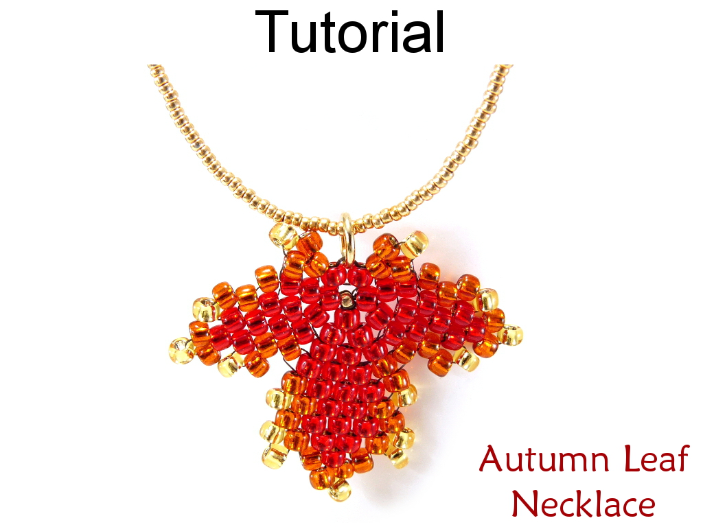 Leaf Necklace Jewelry Making Tutorial Beading Pattern Maple Leaves ...