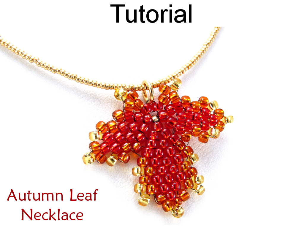 Leaf Necklace Jewelry Making Tutorial Beading Pattern Maple Leaves ...