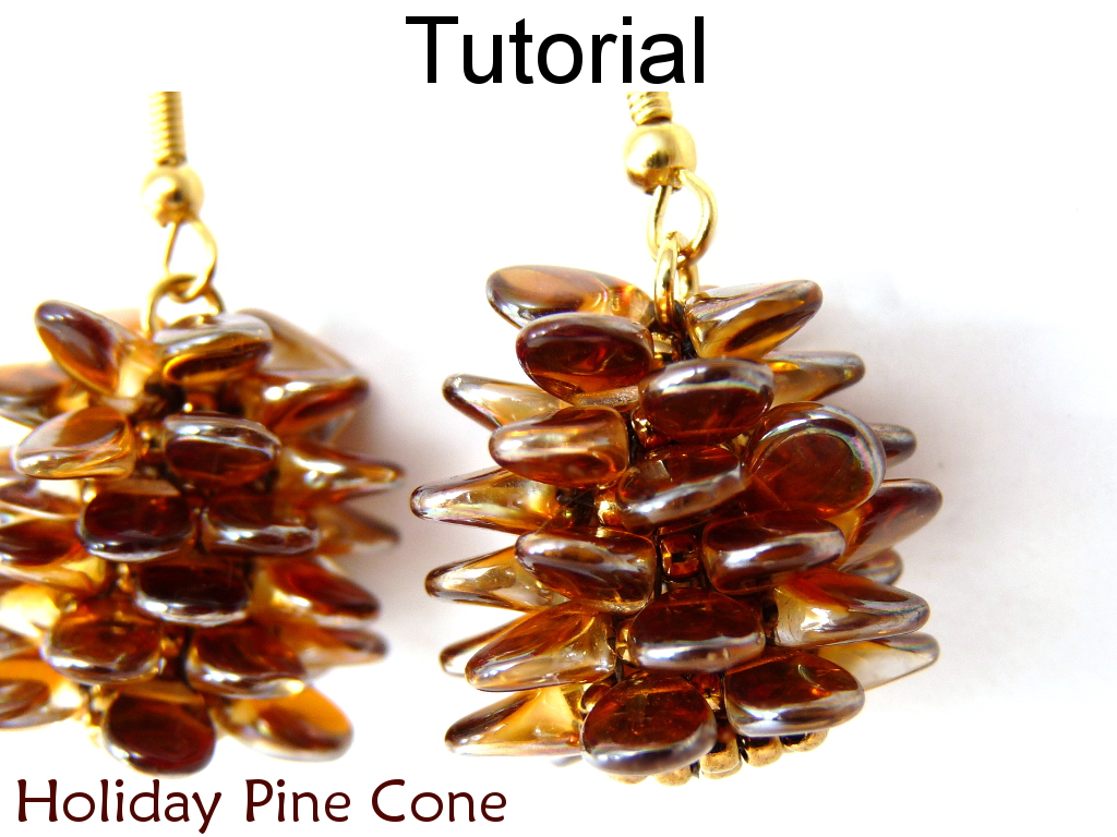 Beading Tutorial Instructions Earrings Necklace - Beaded Pine Cone With ...