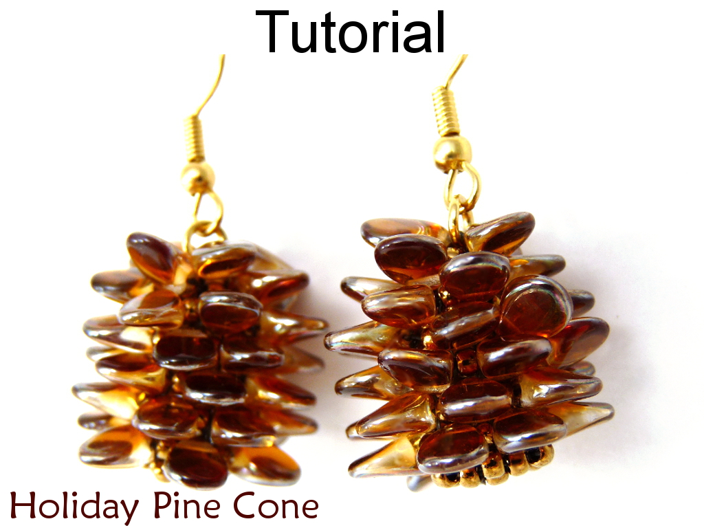 Beading Tutorial Instructions Earrings Necklace - Beaded Pine Cone With ...