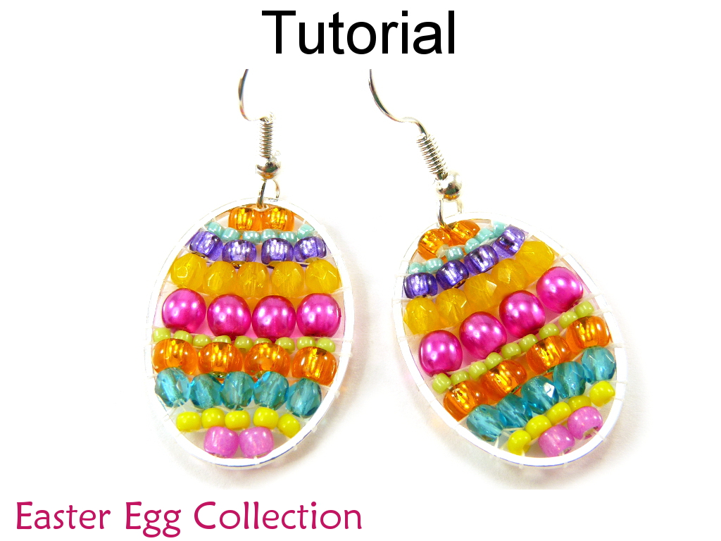 Beading Pattern Tutorial - Colorful Beaded Brick Stitch - Simple Bead Patterns - Easter Egg ...