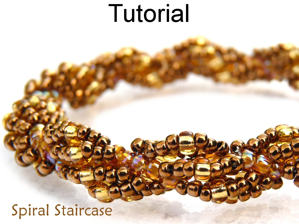 Beading Pattern Tutorial Bracelet Necklace - Spiral Stitch - Simple ...