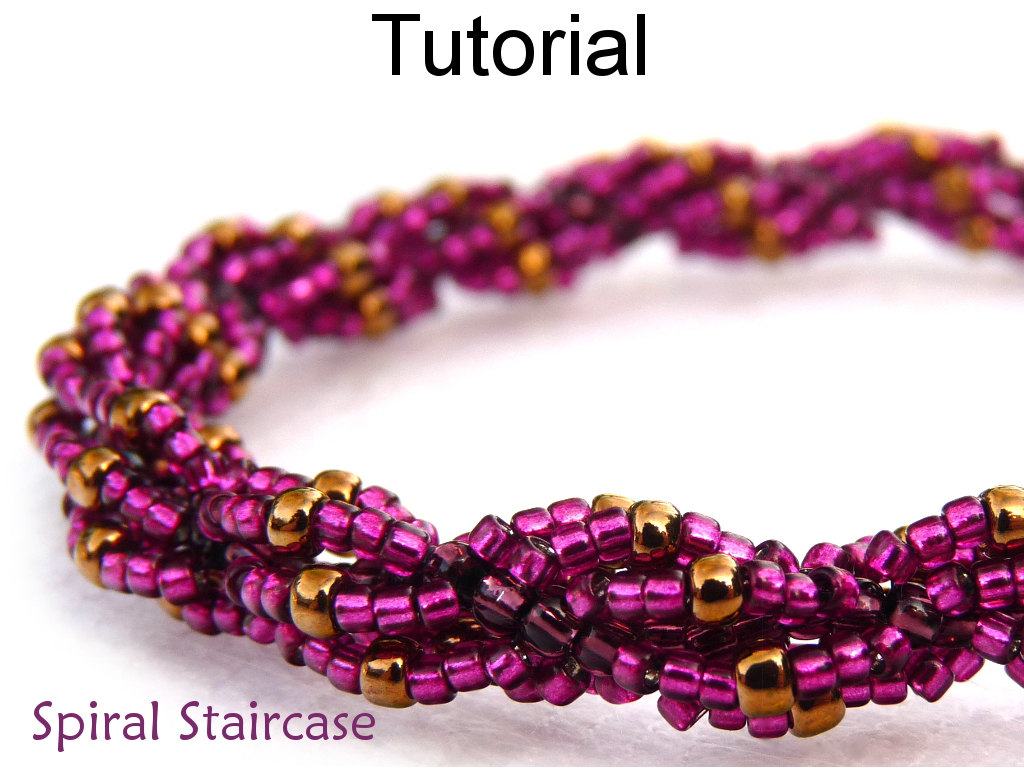 Beading Pattern Tutorial Bracelet Necklace - Spiral Stitch - Simple ...