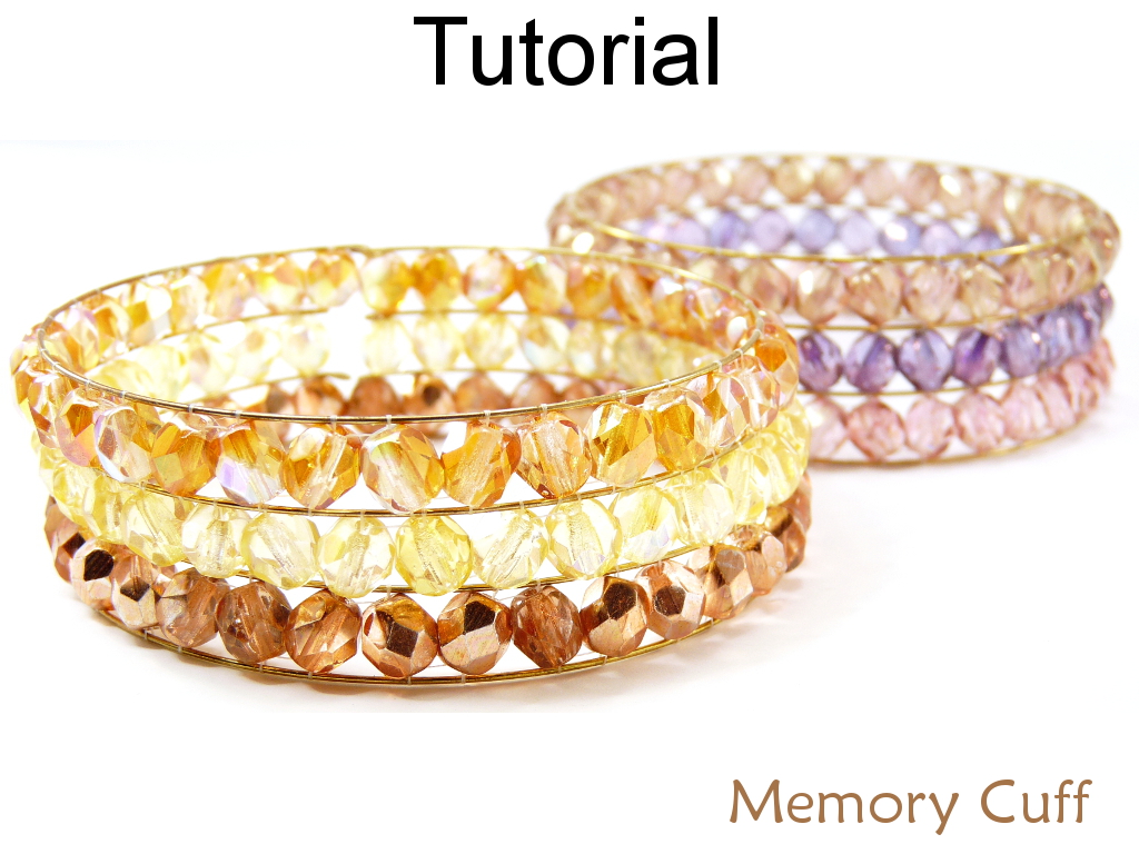 Beading Tutorial Pattern - Beaded Memory Wire Cuff Bracelet ...