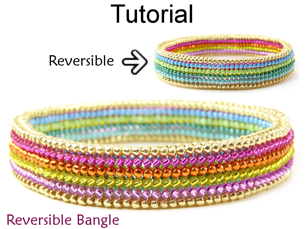 Beading Tutorial Pattern Bangle Bracelet - Flat Tubular Herringbone ...