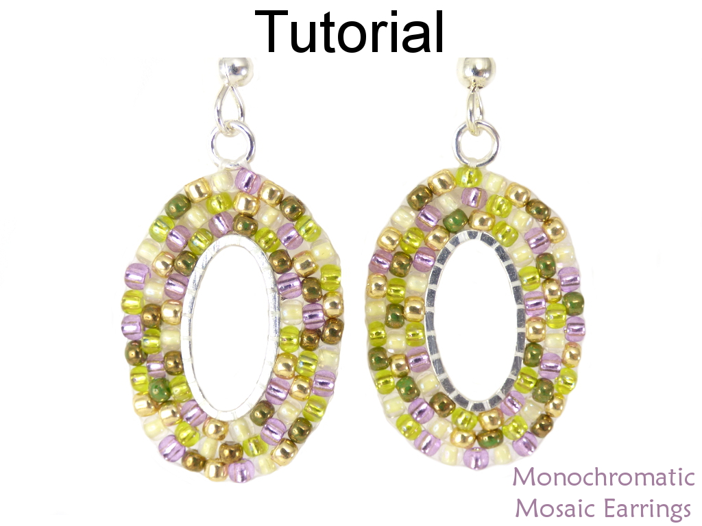 Beading Tutorial Pattern Earrings - Circular Brick Stitch - Oval Earrings - Simple Bead Patterns ...