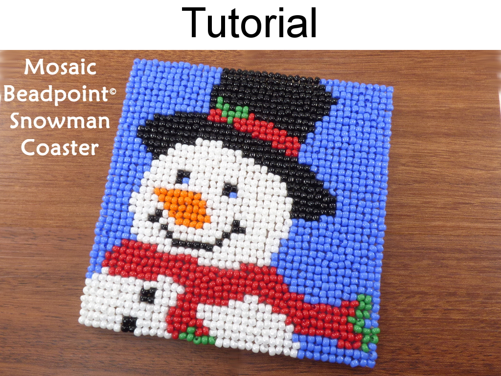 Beading Tutorial Pattern - Beaded Snowman Coaster - Christmas Holiday ...