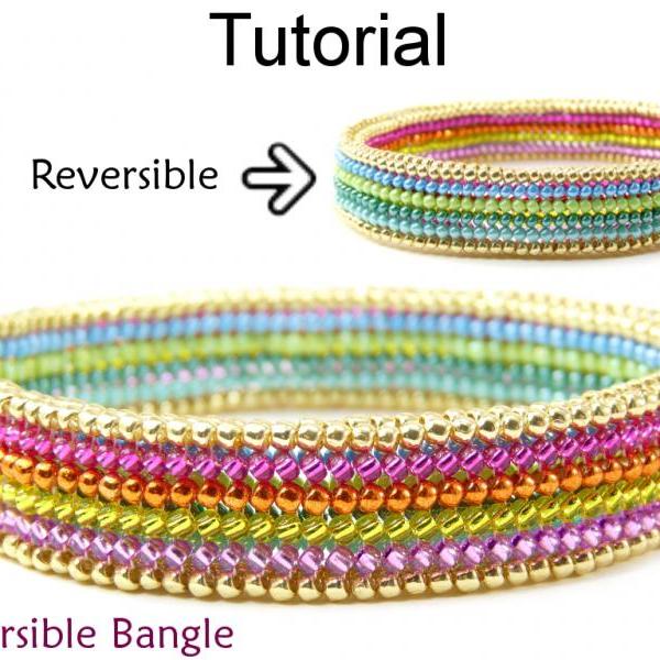 Beading Tutorial Pattern Bangle Bracelet - Flat Tubular Herringbone ...