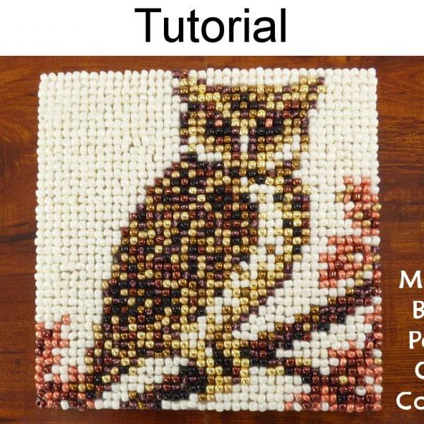 Beading Tutorial Pattern - Beaded Owl Coaster - Mosaic Beadpoint Home ...