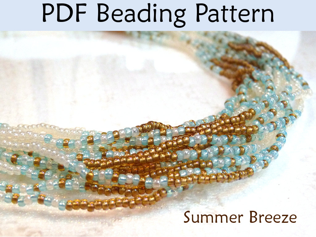 Beading Tutorial Pattern Multi-strand Necklace - Netted Stitch - Simple ...