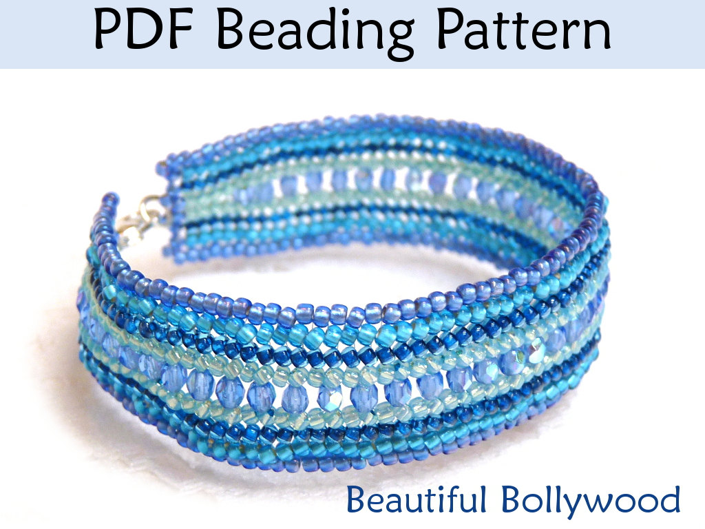 Bracelet Beading Tutorial Pattern - Flat Herringbone Stitch - Simple ...