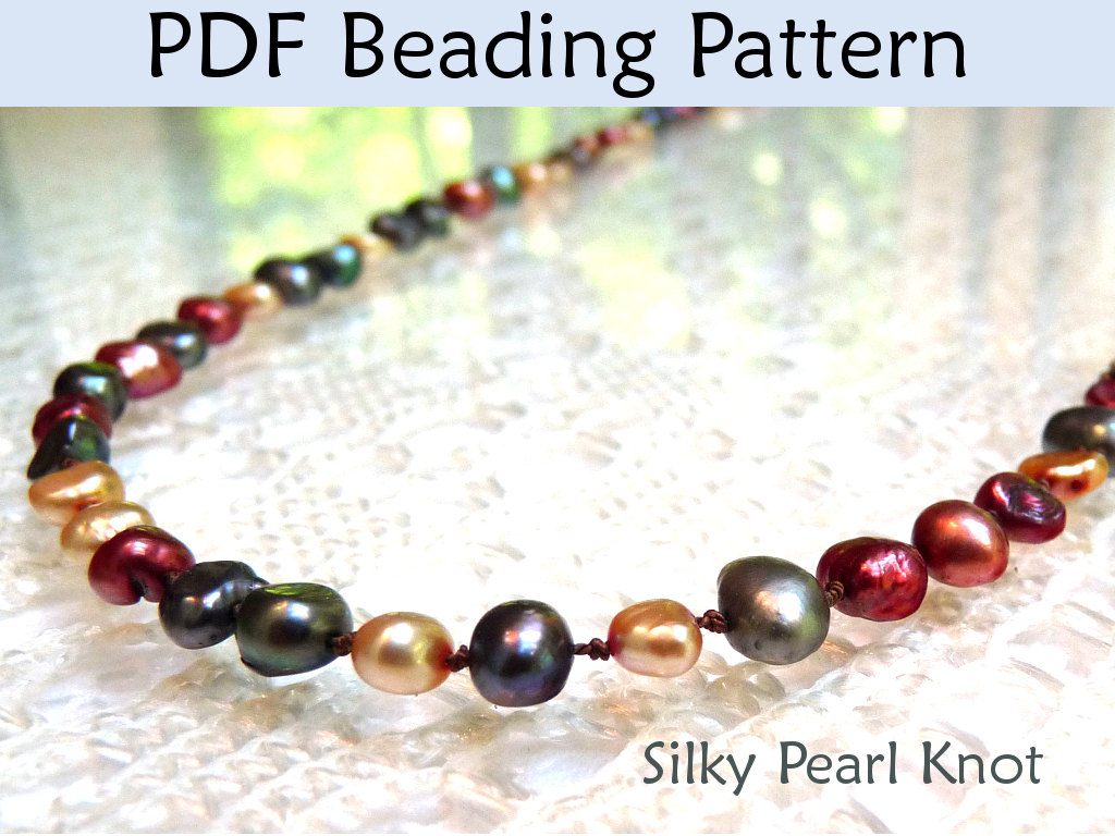 Beading Tutorial Pattern - Pearl Knotting Jewelry Making Necklace ...