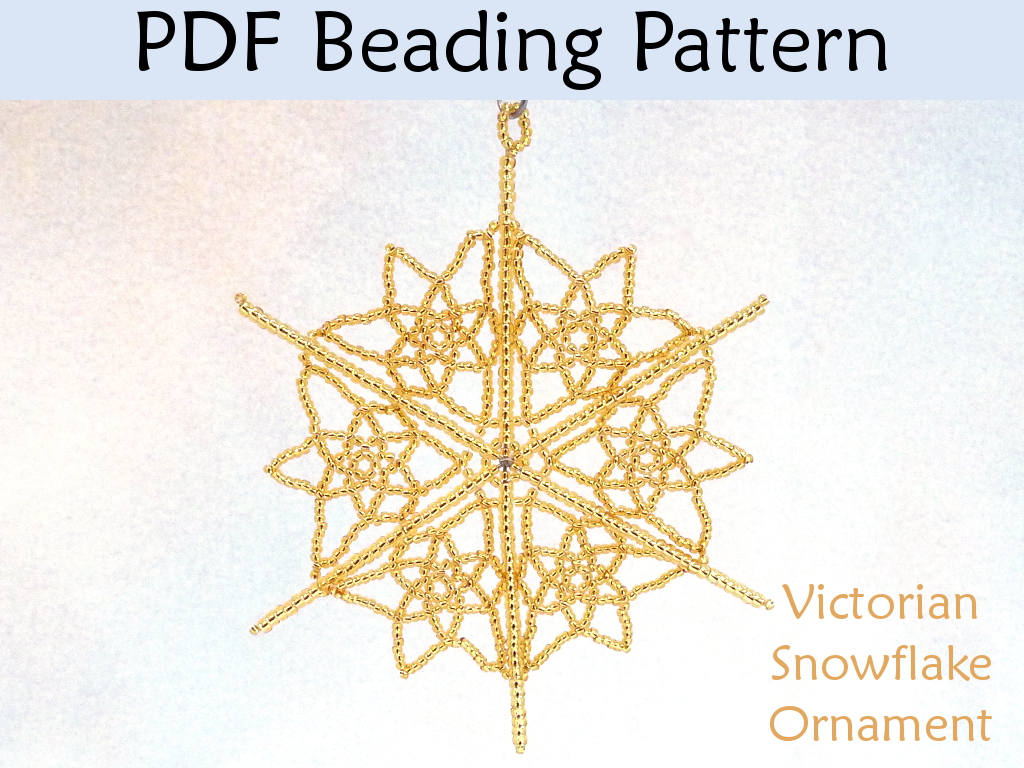 "Victorian Snowflake" Ornament PDF Beading Pattern #2982 on Luulla