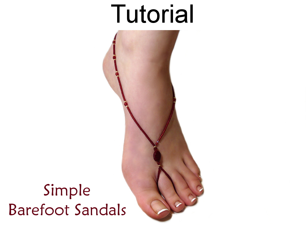 Beading Tutorial Pattern Barefoot Sandlas - Summer Anklet Jewelry ...