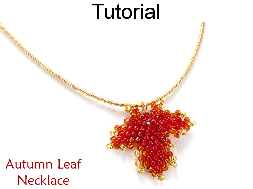 Leaf Necklace Jewelry Making Tutorial Beading Pattern Maple Leaves ...