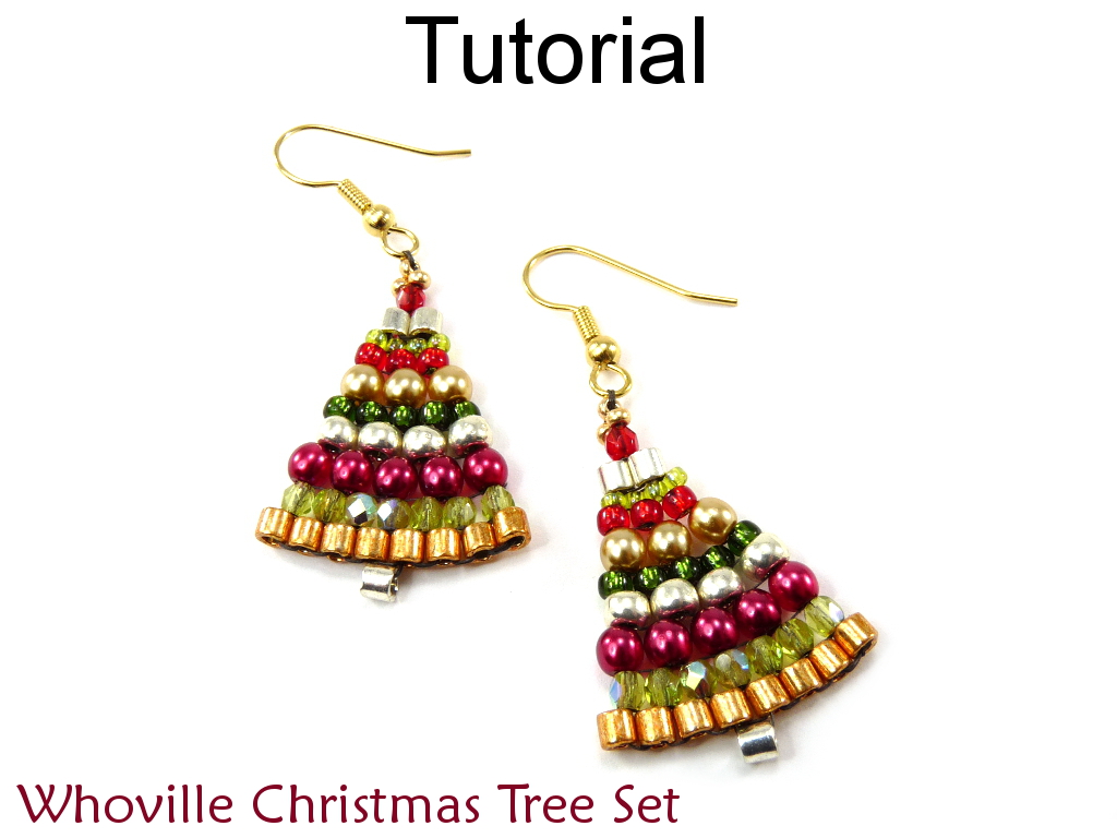 Beading Tutorial Pattern Christmas Holiday Earrings Necklace - Brick ...