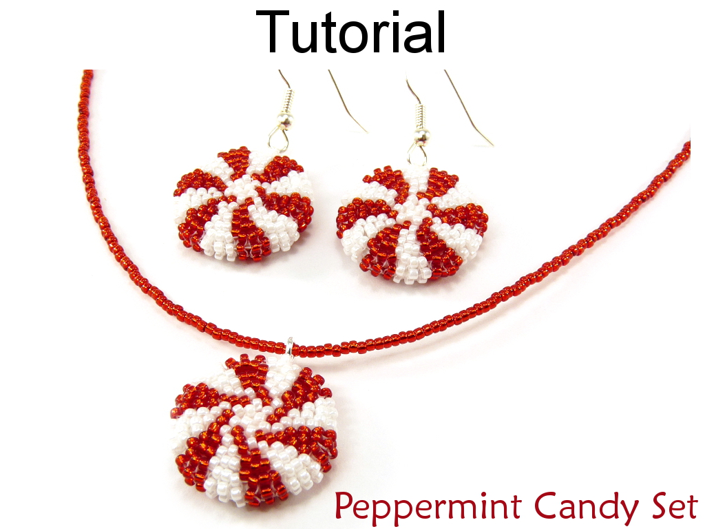 Beading Tutorial Pattern Earrings Necklace - Holiday Christmas Jewelry ...