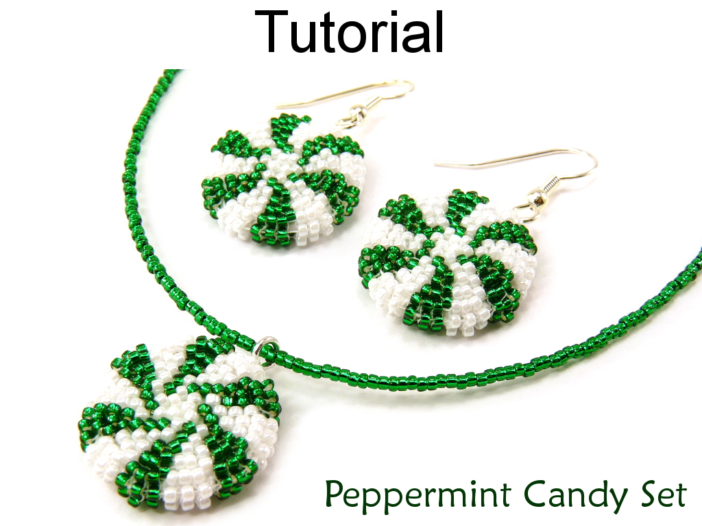 Beading Tutorial Pattern Earrings Necklace - Holiday Christmas Jewelry - Simple Bead Patterns ...