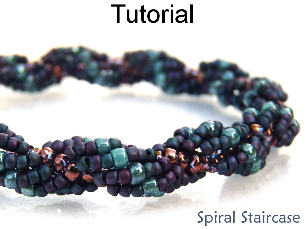 Beading Pattern Tutorial Bracelet Necklace - Spiral Stitch - Simple ...
