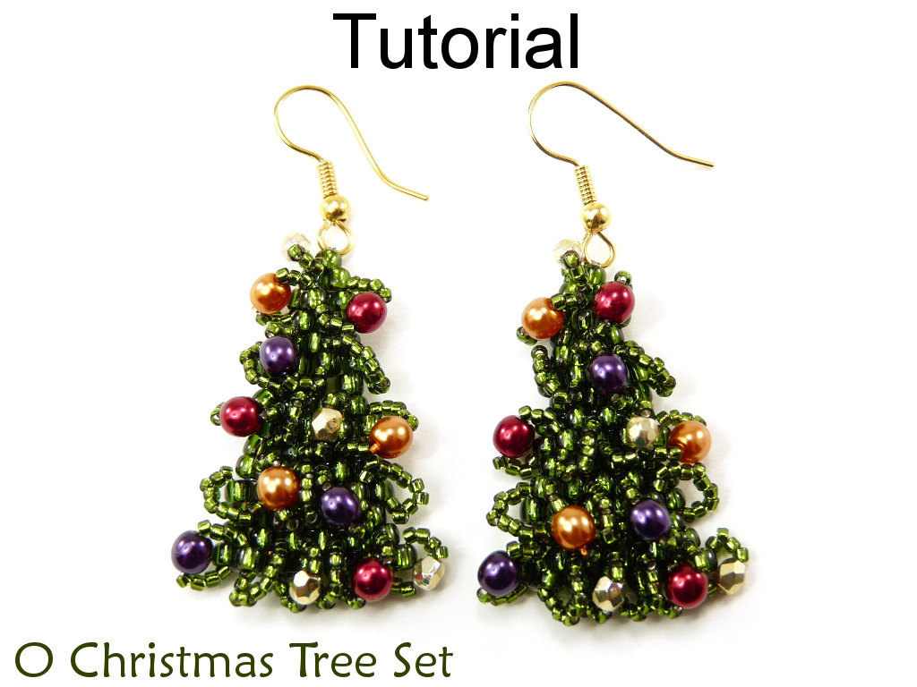 Beading Tutorial Pattern Earrings Necklace - Christmas Tree Holiday ...